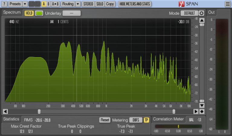 【無料】Voxengo『SPAN』が無料配布中！視覚的に曲を分析できるマルチチャンネル対応の高機能アナライザープラグイン！